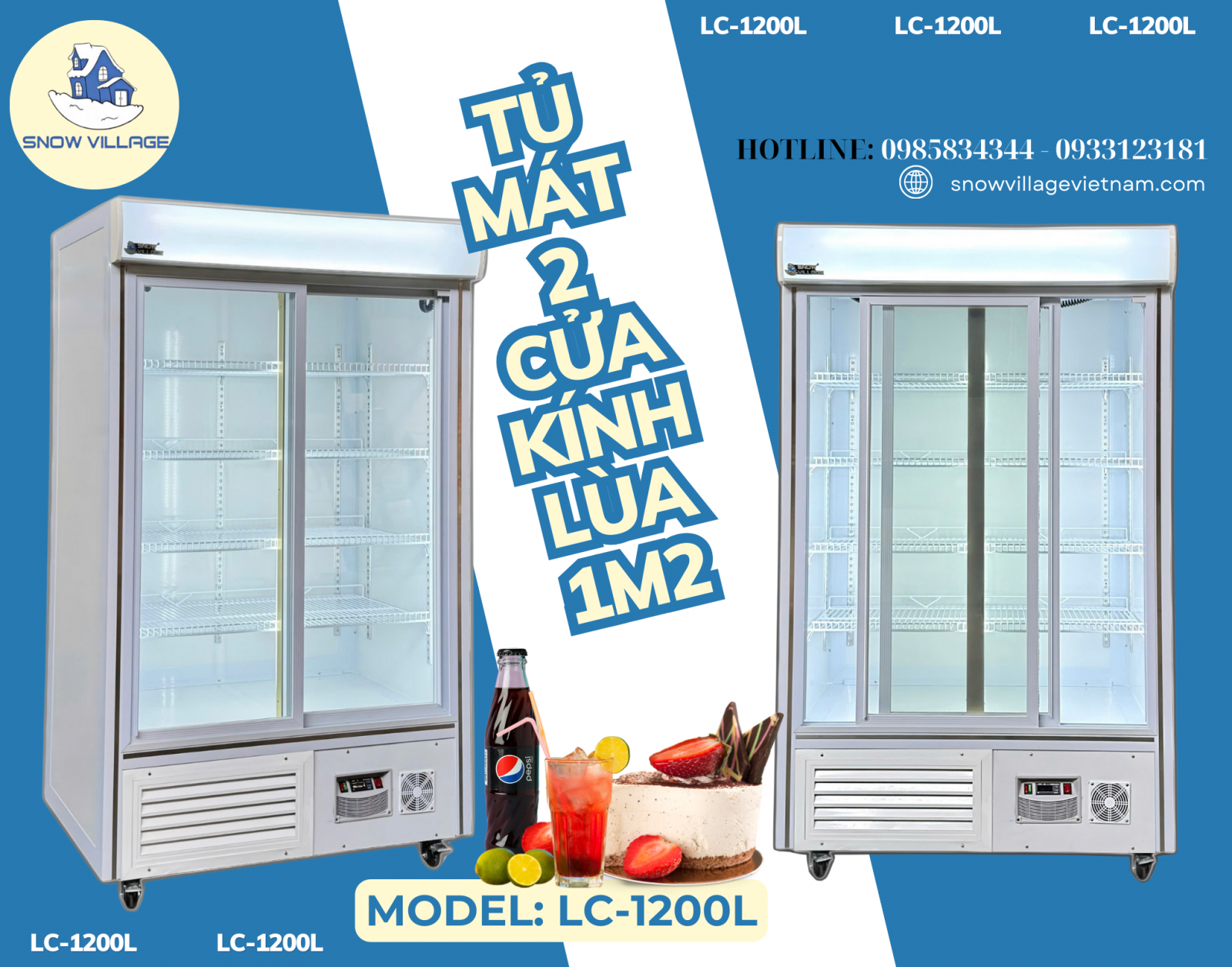 Tủ Mát 2 Cửa Kính Lùa 1m2 LC-1200L – Sản Phẩm Tươi Ngon, Hiệu Quả Bảo ...